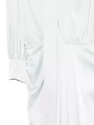 ROTATE BY BIRGER CHRISTENSEN Pleated Pussy-bow Midi Dress