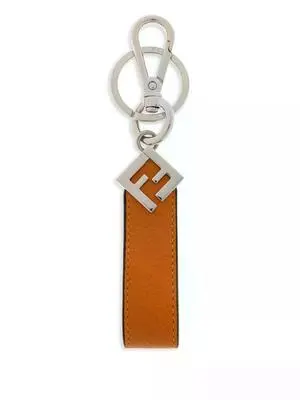 Fendi Logo Plaque Keyring - Orange