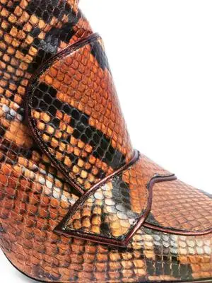 Rochas Snakeskin Glitter-heel Knee-high Boots