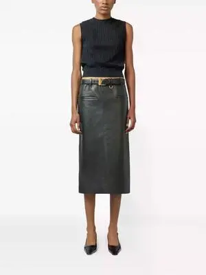 TOD'S Midi Leather Skirt