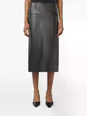 TOD'S Midi Leather Skirt