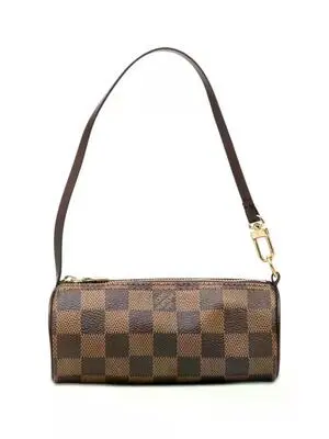 LOUIS VUITTON Damier Ebene Papillon Pochette Handbag - Brown