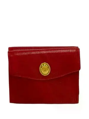 Dior 20th Century Leather Trifold Wallet Small Wallets - Red