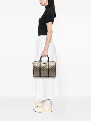 Gucci Medium Gg Crystal Joy Boston Bag - Neutrals