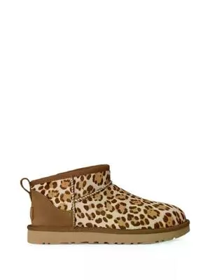 UGG Classic Ultra Mini Leopard-print Ankle Boots - Neutrals