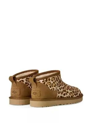 UGG Classic Ultra Mini Leopard-print Ankle Boots - Neutrals