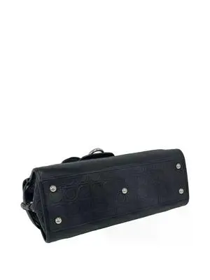 FERRAGAMO Gancini Embossed Leather Shoulder Bag