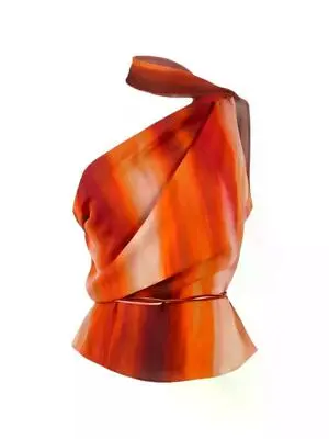 LAQUAN SMITH One-shoulder Top With Scarf Detail