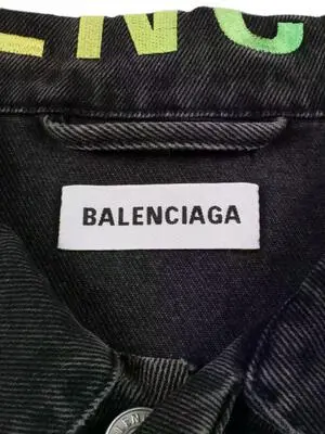 Balenciaga 2010s Rainbow Logo Denim Jacket