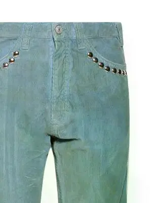 MARKING DISTANCE Stud-embellished Corduroy Trousers
