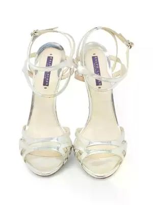 Ralph Lauren Metallic Leather Stiletto Sandals