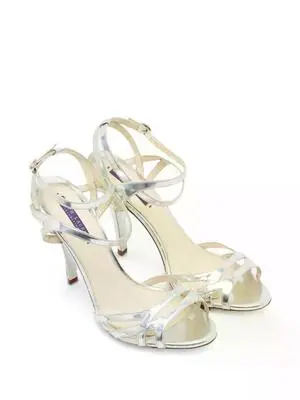 Ralph Lauren Metallic Leather Stiletto Sandals