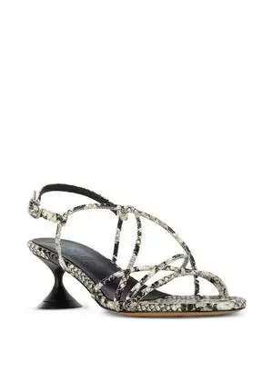 POEVE Snake-effect Caged Sandals