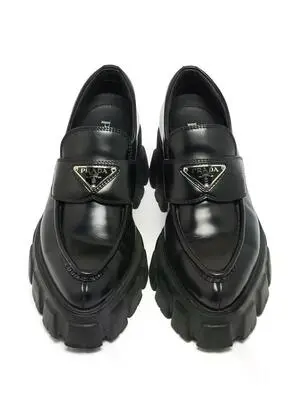 Prada Monolith Platform Loafers - Black