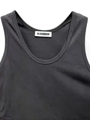 JIL SANDER Logo Patch Scoop Neck Vest