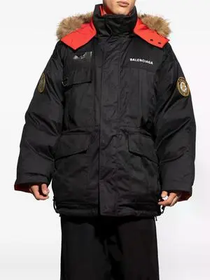 Balenciaga Padded Jacket With Faux Fur Trim