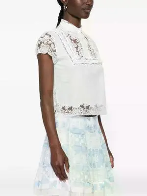Ermanno Scervino Short Sleeve Lace Blouse