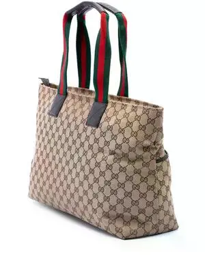 Gucci Gg Canvas Web Tote Bag
