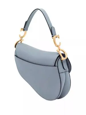 Dior Grained Calfskin Saddle Bag Shoulder Bag - Blue