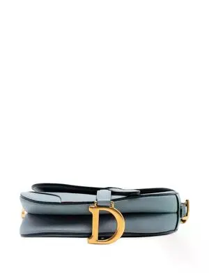 Dior Grained Calfskin Saddle Bag Shoulder Bag - Blue