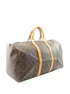 LOUIS VUITTON Monogram Keepall 50 Travel Bag - Brown