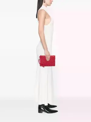 Saint Laurent Monogram Wristlet Pouch Clutch Bag - Red