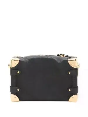 LOUIS VUITTON Grained Calfskin Side Trunk Pm Satchel - Black