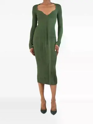 Khaite Alessandra Ribbed Knit Midi Dress