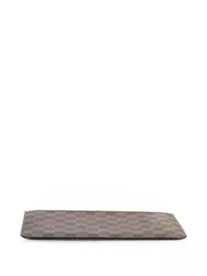 LOUIS VUITTON Neverfull Pochette Damier Large Pouch - Brown
