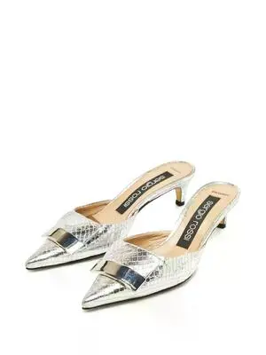SERGIO ROSSI Croc-embossed Buckle Mules