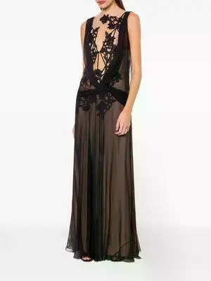 Alberta Ferretti Sleeveless Silk Maxi Dress