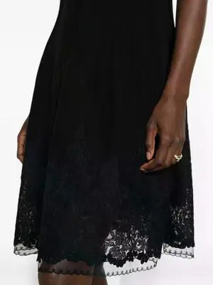 Ermanno Scervino Lace-trimmed Pleated Midi Dress