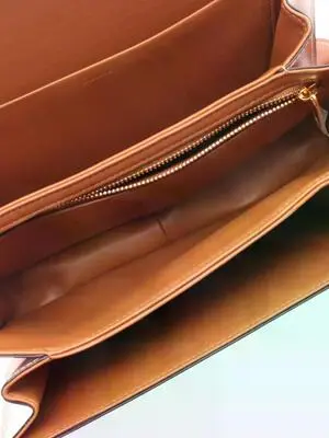 Celine Triomphe Coated Canvas And Calfskin Crossbody Bag - Brown