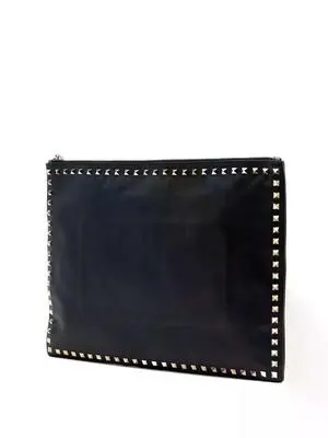 Valentino Garavani Large Leather Rockstud Clutch Bag