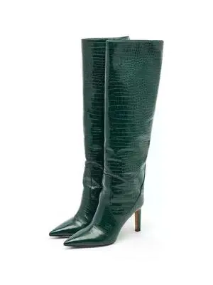 JIMMY CHOO Mavis Croc-embossed Leather Boots