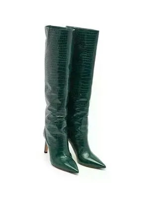JIMMY CHOO Mavis Croc-embossed Leather Boots