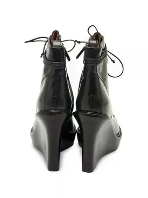 Givenchy Leather Lace-up Wedge Ankle Boots