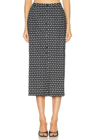 FRAME The Polka Dot Skirt - Black Multi