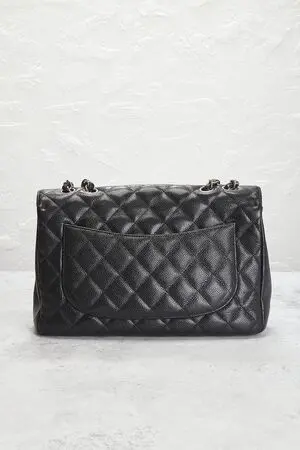 Chanel Jumbo Classic Flap Bag In Caviar Leather