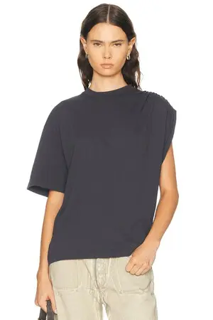 AGOLDE Roma Ruched Shoulder T-shirt - Shade