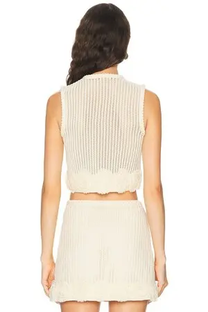 SELF-PORTRAIT Crochet Flower Knit Top