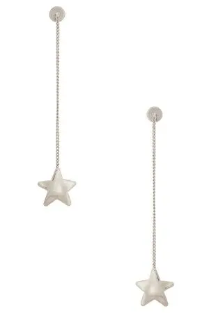 JIL SANDER Star Drop Earrings - Silver