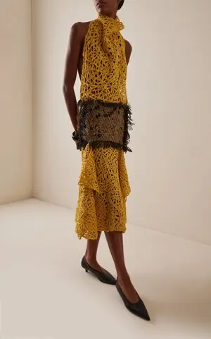 DIOTIMA Exclusive Embroidered Midi Halter Dress