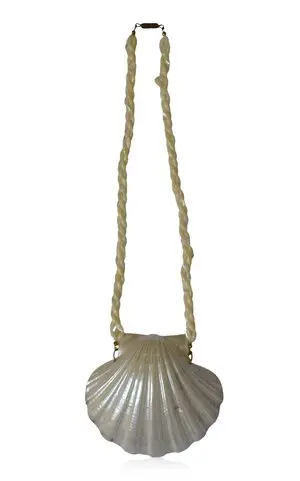 LUCIA ZOLEA Mother Of Pearl Beaded Natural Shell Pendant Necklace - White