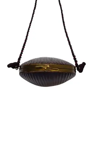 LUCIA ZOLEA Brass Carved Wooden Shell Purse