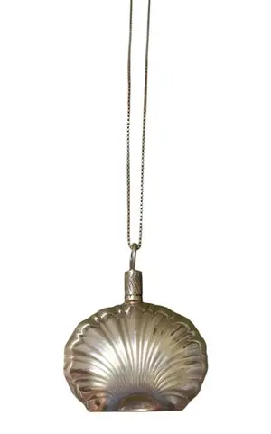 LUCIA ZOLEA Sterling Ribbed Shell Perfume Bottle Pendant Necklace - Silver
