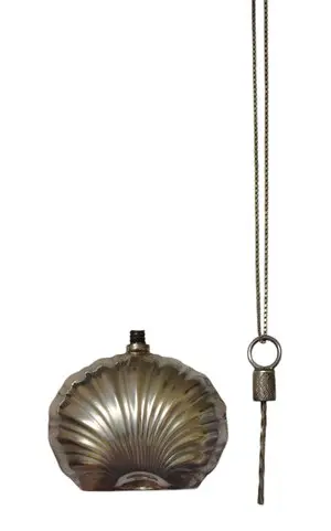 LUCIA ZOLEA Sterling Ribbed Shell Perfume Bottle Pendant Necklace