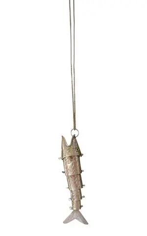 LUCIA ZOLEA Large Sterling Articulated Fish Pendant Necklace - Silver