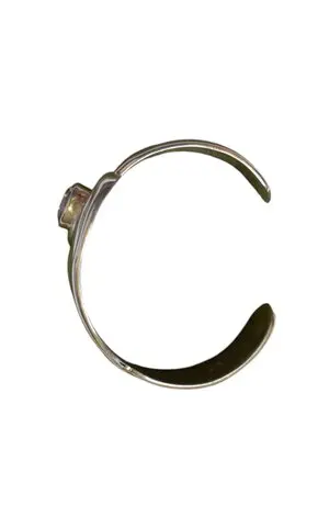 LUCIA ZOLEA Sterling Ribbed Glass Cabochon Cuff