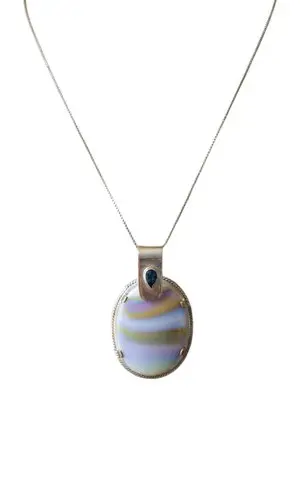 LUCIA ZOLEA Sterling Silver And Natural Stone Pendant Necklace - Multi